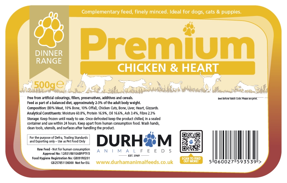 Chicken & Heart Dinner - Durham Animal Feeds